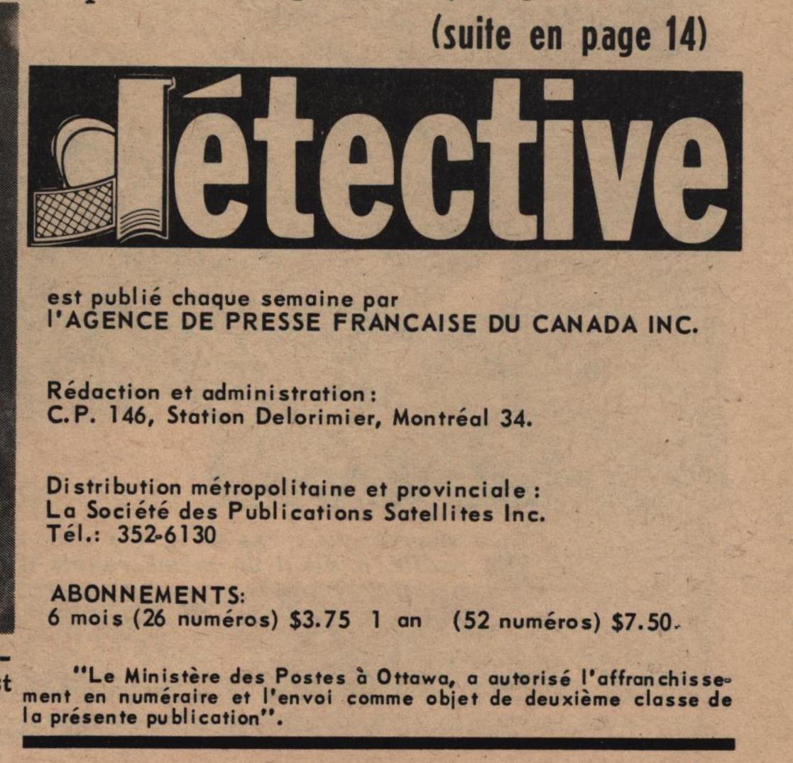 Canada: The Quebec Détective – Will Straw (home)